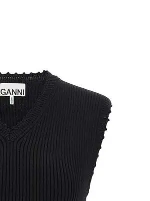 GANNI Cotton Crochet' Vest