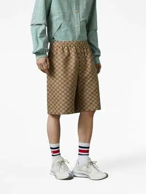Gucci Gg Supreme Linen Shorts