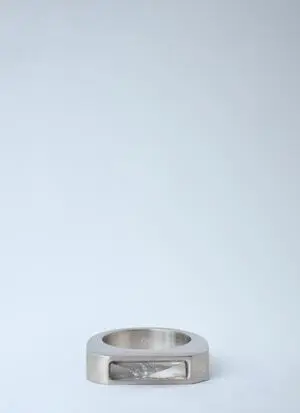 Rick Owens Pyramid Palladium Brass Ring - Silver