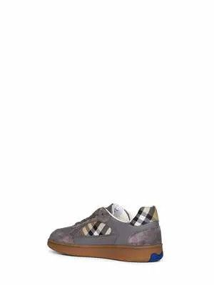 Burberry Leather And Check Terrace Sneakers