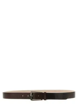 Brunello Cucinelli Ribbed Leather Belt - Brown