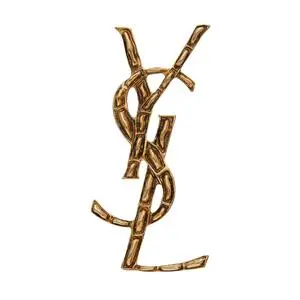 Saint Laurent Cassandre Crocodile Brooch - Gold