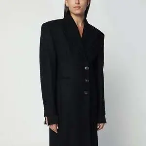 Andamane Single-breasted Coat With Structured Shoulders