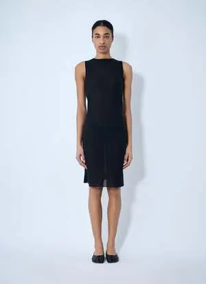 RIER Sleeveless Mesh Midi Dress - Black