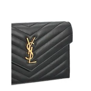 Saint Laurent Leather Quilted Mini Bag - Black