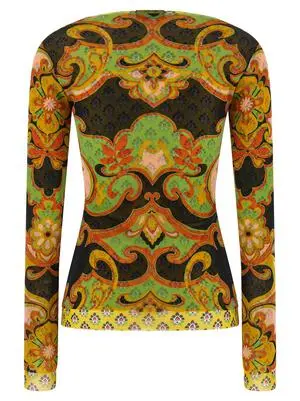 Etro Double-layer Mesh Patterned Sweater - Multicolor