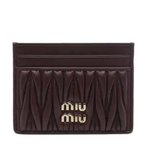 Miu Miu Logo Matelasse' Cards Holder - Red