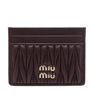 Miu Miu Logo Matelasse' Cards Holder - Red