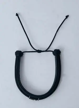 Saint Laurent Cassandre Multi-strand Bracelet - Black