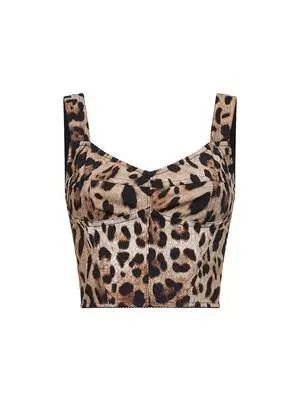 Dolce & Gabbana Leopard Print Bustier Top - Multicolor