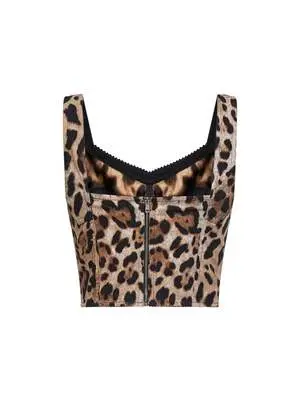 Dolce & Gabbana Leopard Print Bustier Top