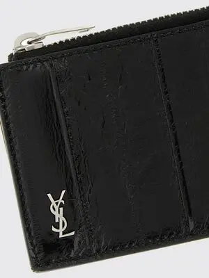 Saint Laurent Tiny Cassandre Eel Leather Credit Card Holder