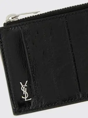 Saint Laurent Tiny Cassandre Eel Leather Credit Card Holder