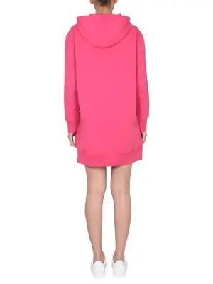 Moschino Dress With Multicolor Flocked Logo