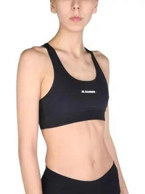 JIL SANDER Logo Sports Bra - Black