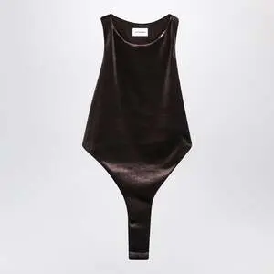 Andamane Velvet-effect Bodysuit - Brown