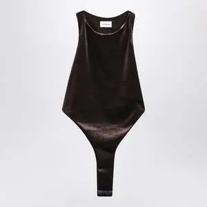 Andamane Velvet-effect Bodysuit - Brown
