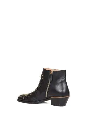 Chloé Black Nappa Leather Susanna Ankle Boots