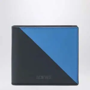 Loewe Flag Bifold Wallet In Deep Navy Blue / Royal Azure Leather - Multicolor