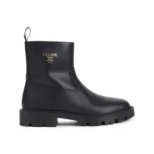 Celine Zipped Calf Leather Boots - Black