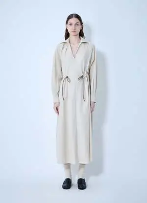 Max Mara Pedaggi Cotton Popeline Midi Dress - Cream