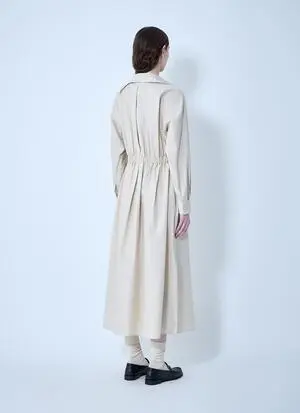 Max Mara Pedaggi Cotton Popeline Midi Dress - Cream