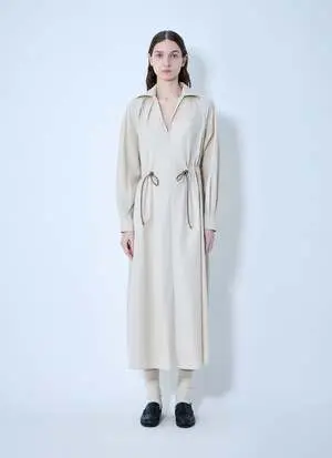 Max Mara Pedaggi Cotton Popeline Midi Dress - Ecru