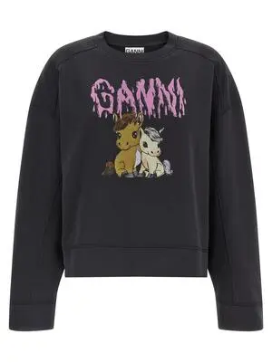GANNI Isoli' Sweatshirt - Black