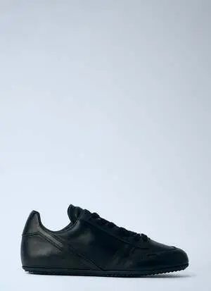 Rick Owens Minimal Leather Sneakers - Black