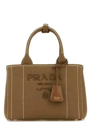 Prada Camel Canvas Handbag - Brown