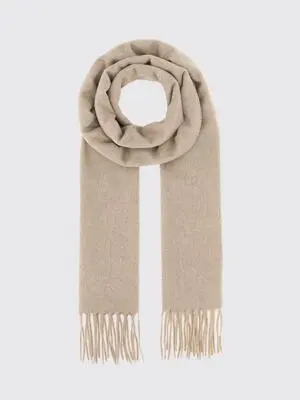 Max Mara Dalia Monogram Pure Cashmere Scarf With Fringed Edges - Cream