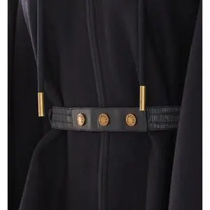 Moncler Hooded Belted Cape - Black