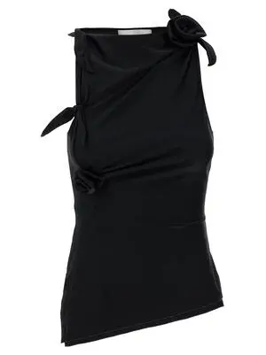 Coperni Asymmetric Flower' Top - Black