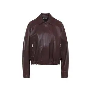 Versace Bufalo Leather Blouson - Red