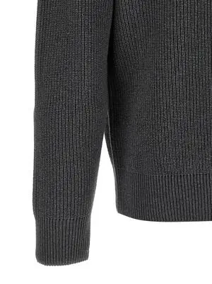 JW Anderson Half-zip Wool And Cotton Sweater - Gray