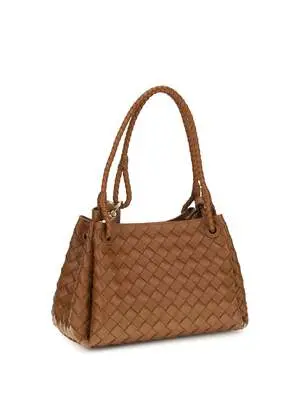 Bottega Veneta Intrecciato Shoulder Bag - Brown
