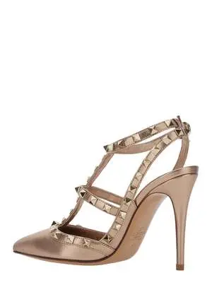 Valentino Garavani Rockstud' Metallic Pumps With All-over Decoration And High Stiletto Heel For - Multicolor