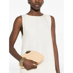 Benedetta Bruzziches Calf Leather Clutch Bag - Cream