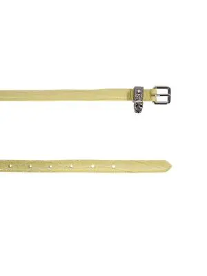 Alexander McQueen Double Belt With Skull And Pav - Yellow