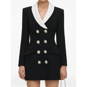 SELF-PORTRAIT Tailored Mini Dress - Black