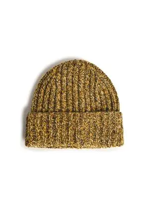 Séfr Chunky' Beanie In Yellow Beige Wool Blend - Cream