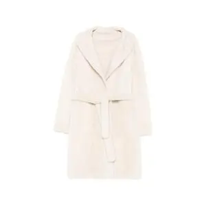 YVES SALOMON Shearling Texture Coat - Cream