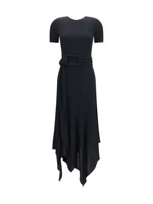 Alaïa Belted Jersey Dress - Black