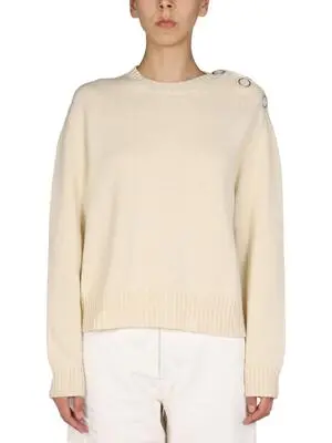 JIL SANDER Side Snap Button Shirt - Cream