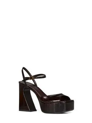 Fendi Brown Hagfish Leather Arco Platform Sandals - Multicolor