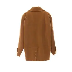 Chloé Short Double-breasted Wool Coat With Herringbone Pattern