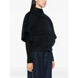 Max Mara Short Sleeve Cashmere Cape - Blue