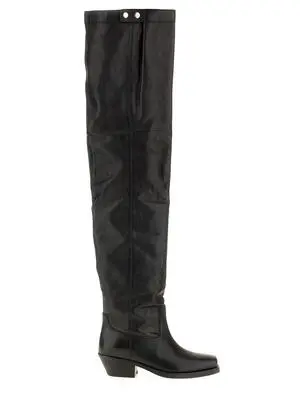 Isabel Marant Étoile Leather Over The Knee Boots - Black