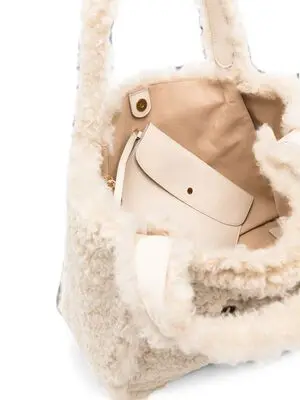 Stella McCartney Stella Logo Shearling Tote - Multicolor