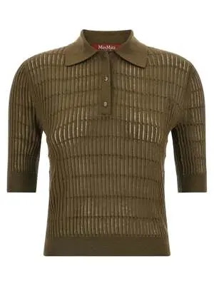 Max Mara Max Mara Ribbed Polo Shirt Green